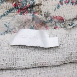 Zimmermann | Tops | New Zimmerman Bayou Floral Shirred Silk Crepe ...